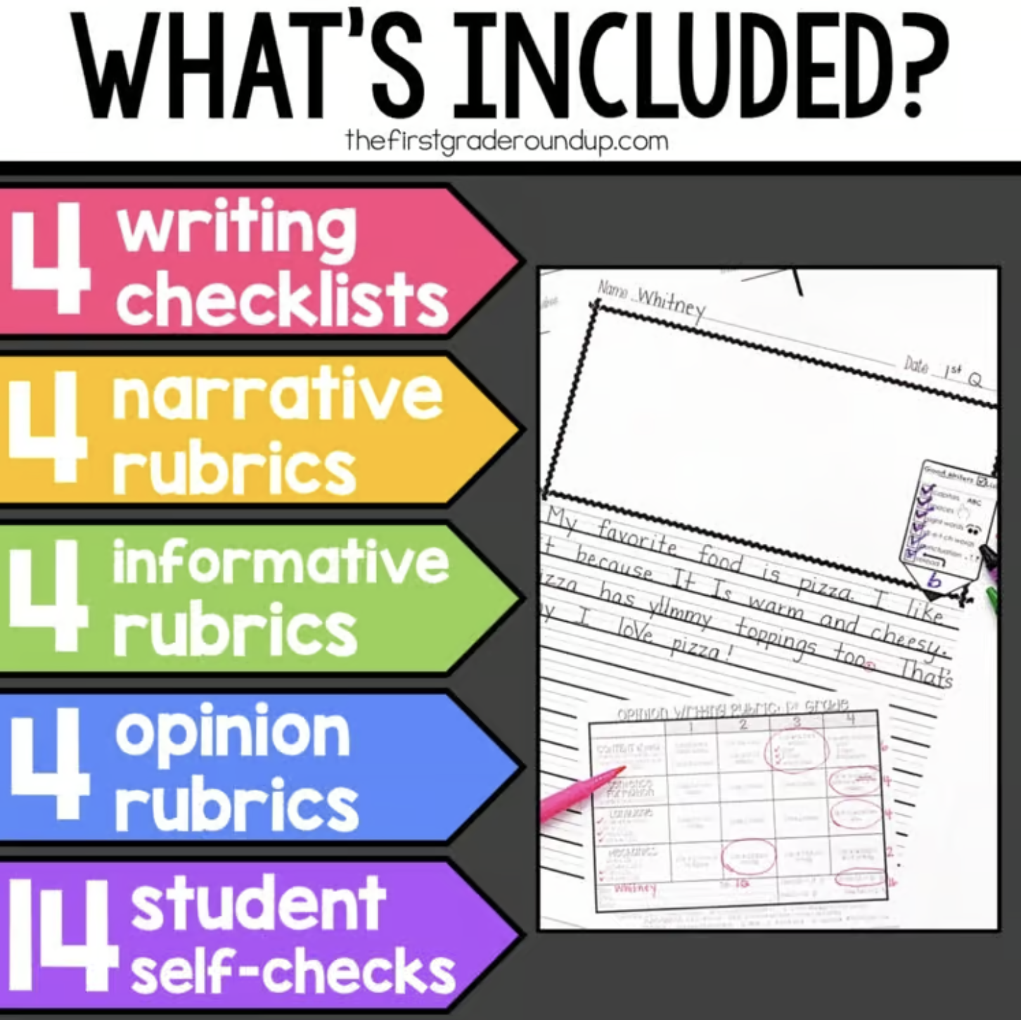 First Grade Writing Rubrics - Informative, Narrative & Opinion Writing ...